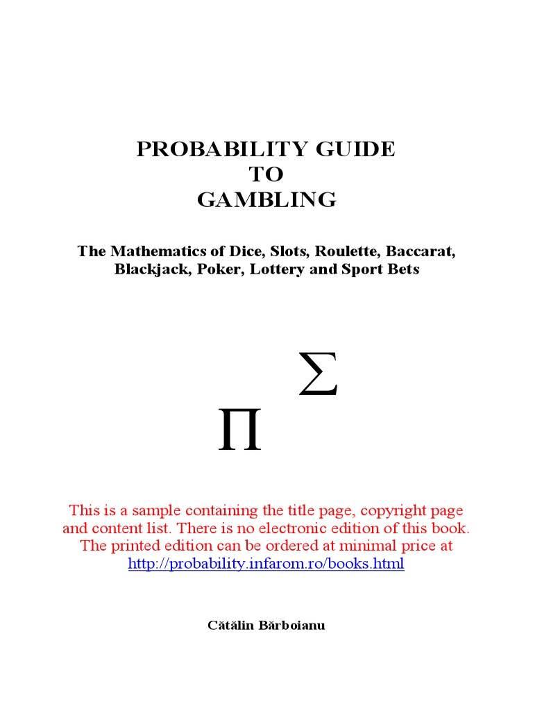 Probability Guide To Gambling The Mathem | PDF | Poker | Probability