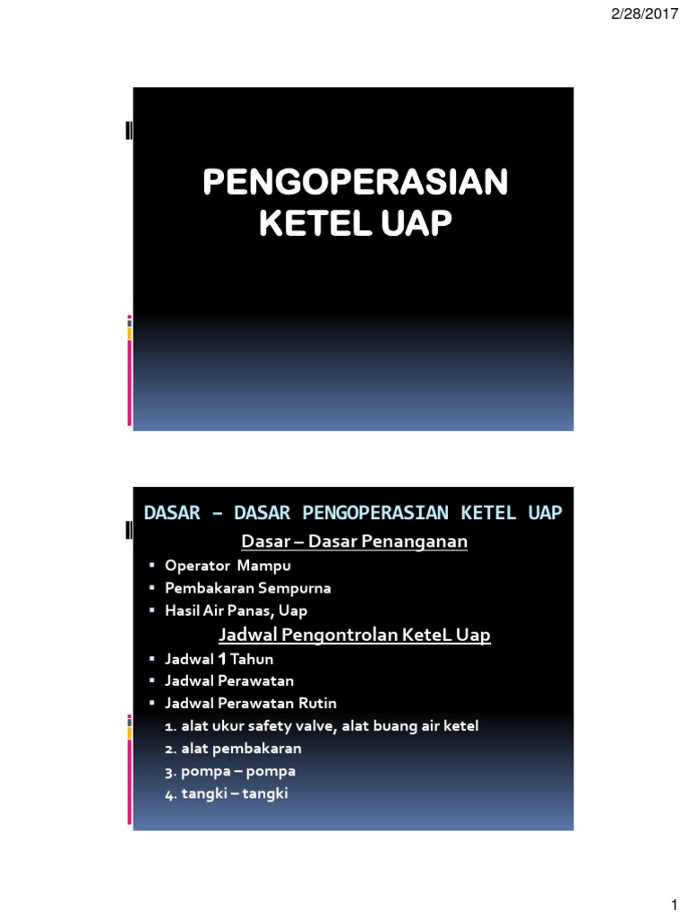 Pengoperasian Ketel Uap | PDF