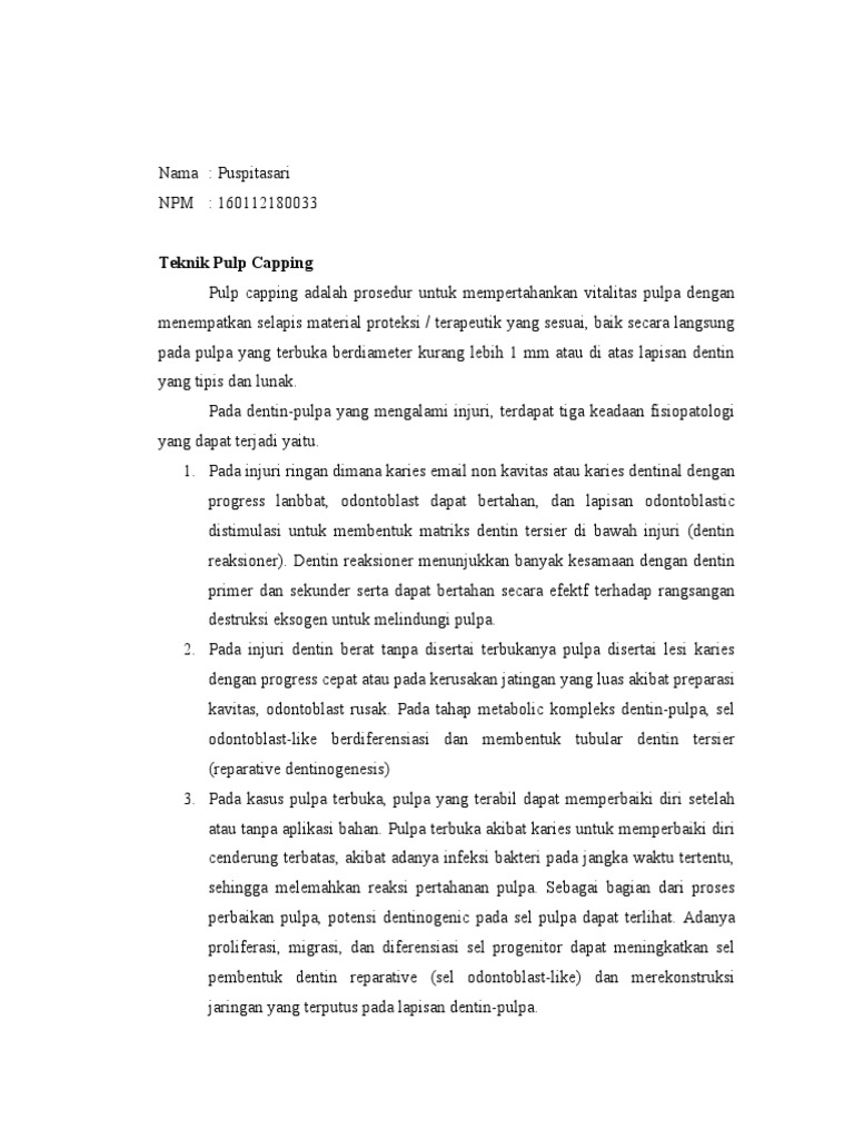 Pulp Capping | PDF