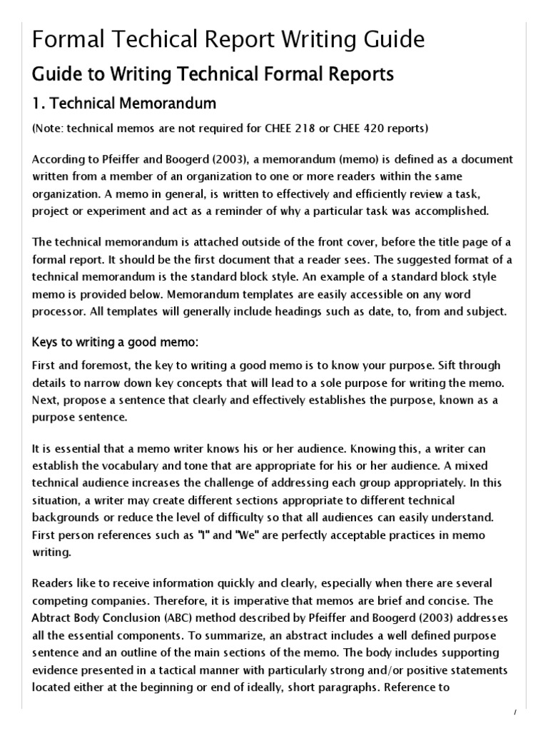 Technical Memo Writing Essentials | PDF | Memorandum | Editing