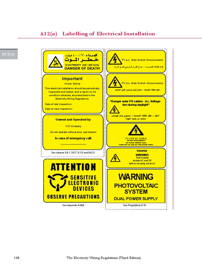 ADDC Solar PV Regulation Stickers | PDF | Direct Current | Photovoltaics