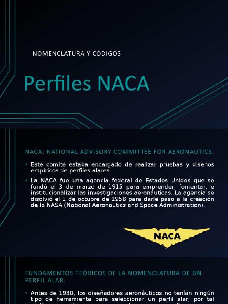 Perfiles NACA | PDF | Superficie sustentadora | Comité Consultivo ...