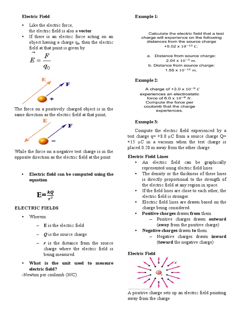 Physics - Electric Field - Electrostatic Force | PDF | Electric Field | Electric Charge