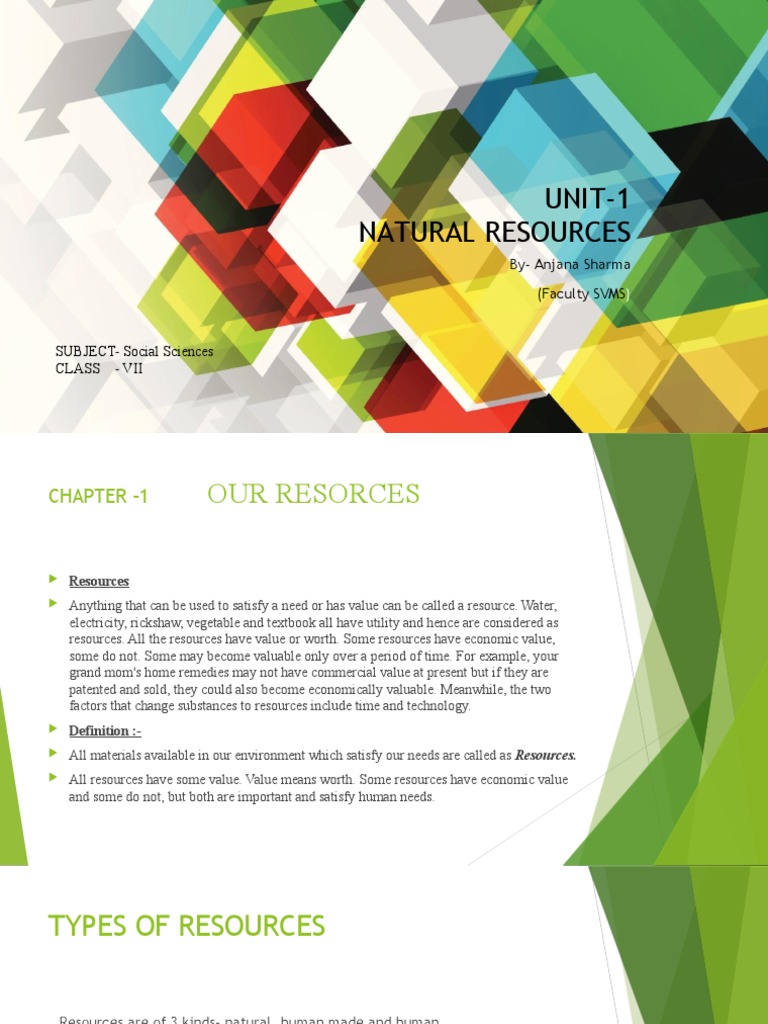 Class 7 PPT On Natural Resources | PDF | Resource | Renewable Resources