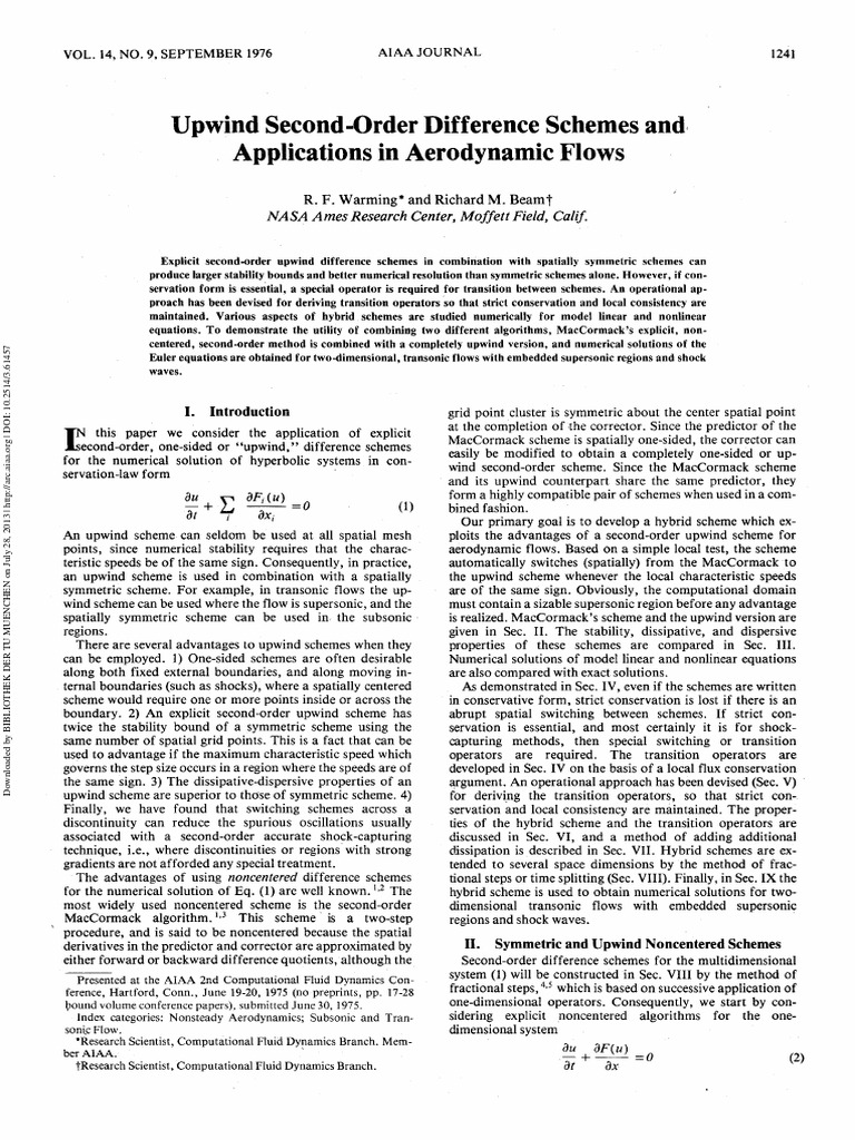 Upwind Secondorder Difference Schemes and Applications in Aerody 1976 | PDF | Eigenvalues And ...