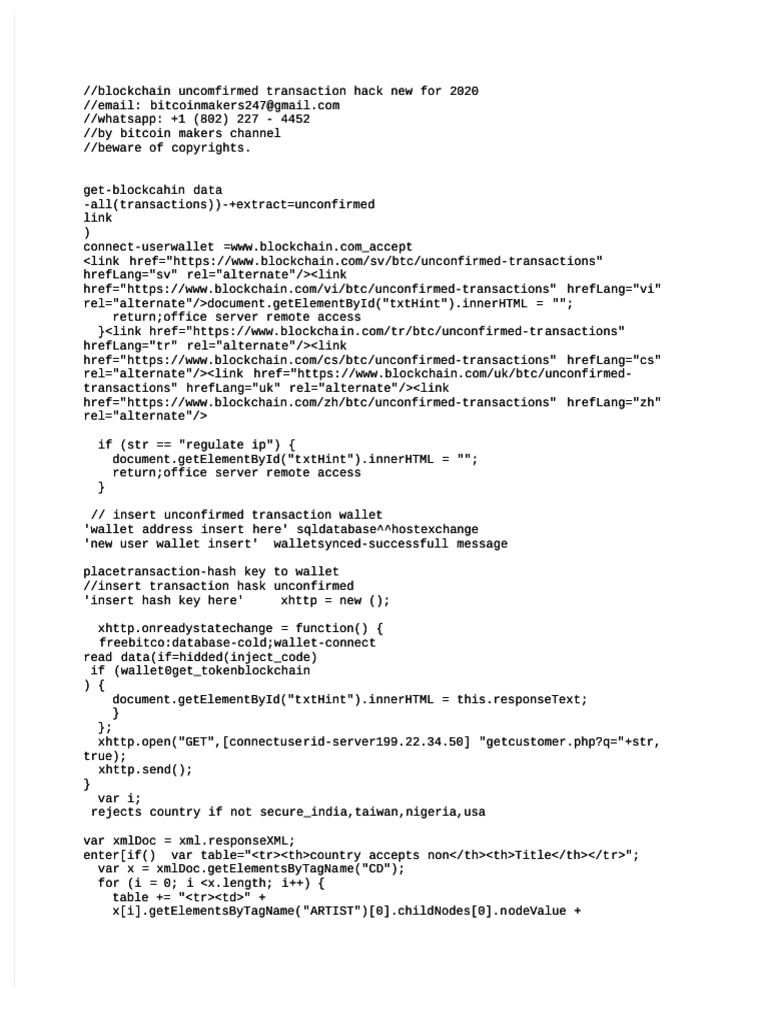 Blockchain New Unconfirmed Transaction Hack by Bitcoin Makers | PDF | Bitcoin | Distributed ...