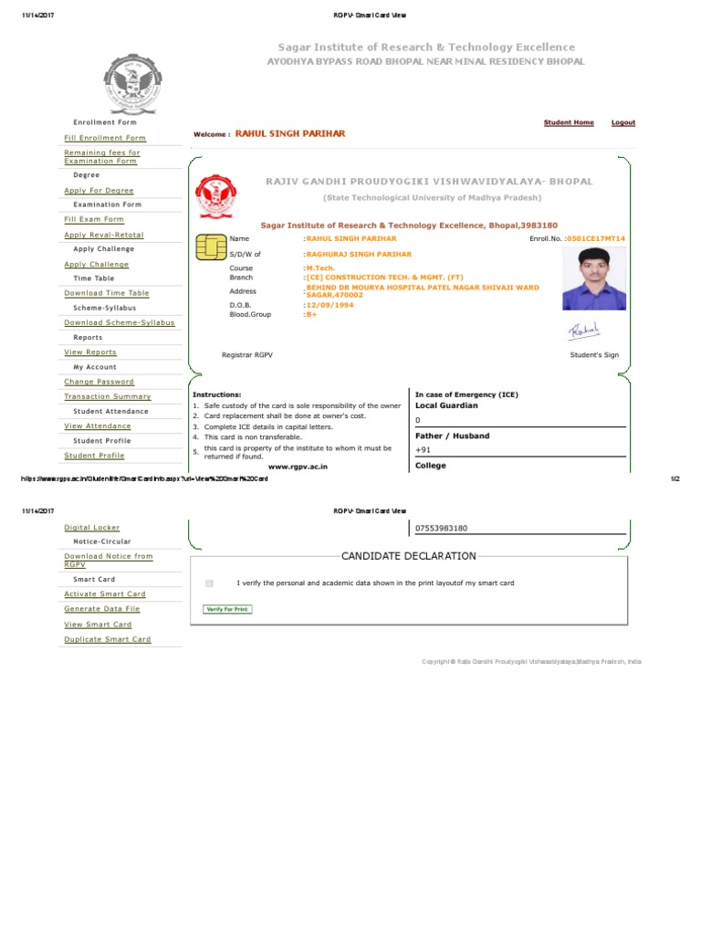 RGPV - Smart Card RAHUL | PDF | Business | Computing And Information ...