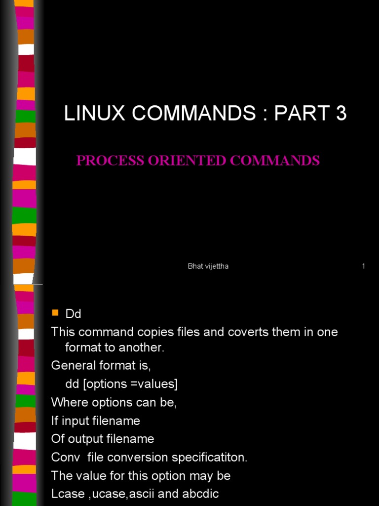 Process Oriented Commands | PDF | Computer File | Operating System Technology