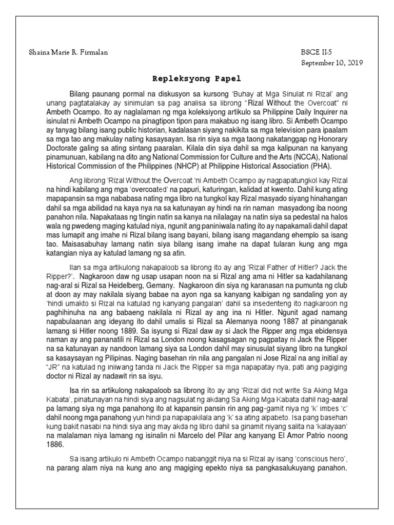 1st Reflection Paper | PDF