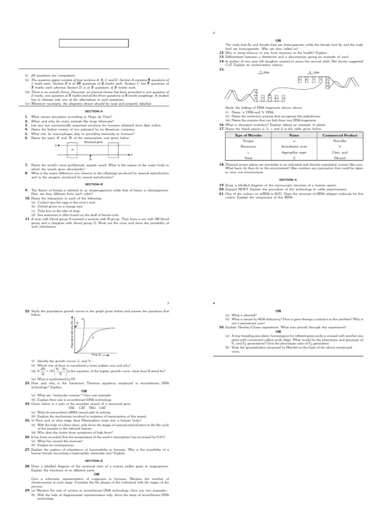 Biology - Practice Questions PDF | PDF | Genotype | Genetics