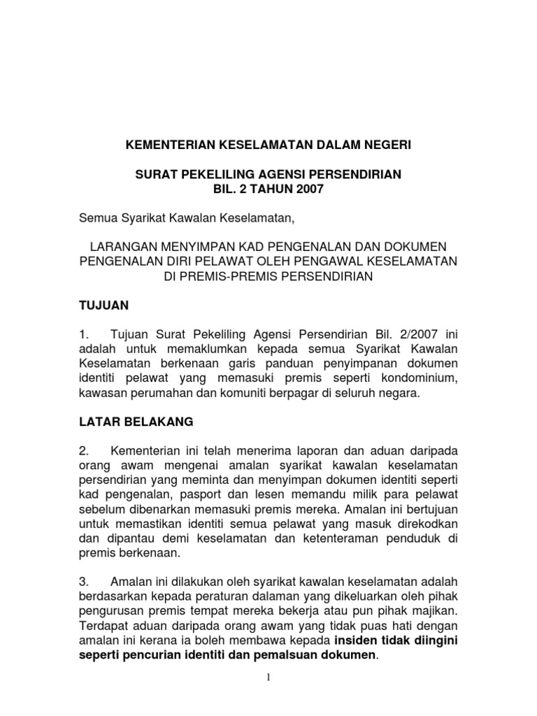 Pekeliling 4 | PDF