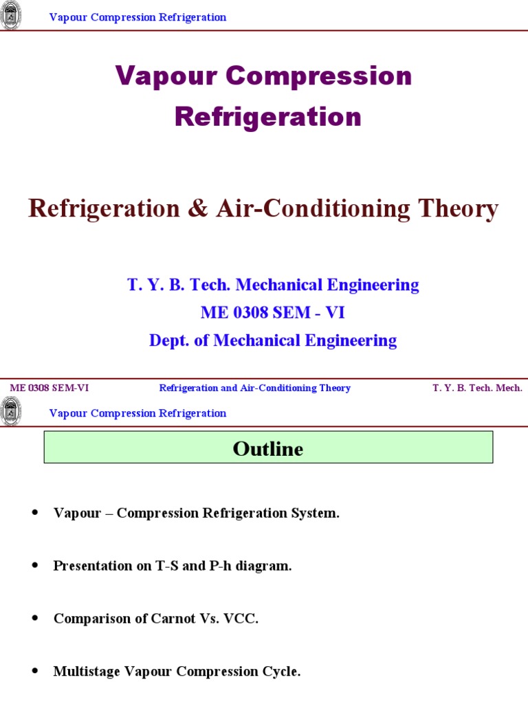 TE - Mech - RAC - Chapter 4 - VCC Cycles-1 | PDF | Refrigeration | Air ...