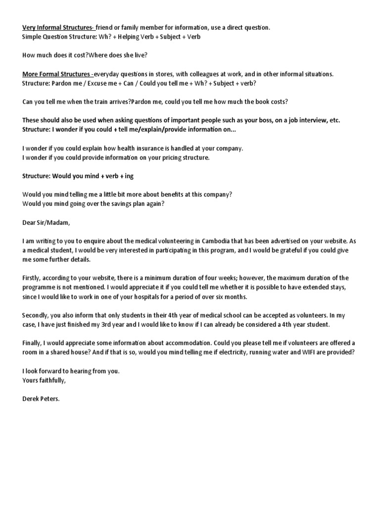 Effective Question Structures for Inquiries | PDF | Wellness | Lifestyle