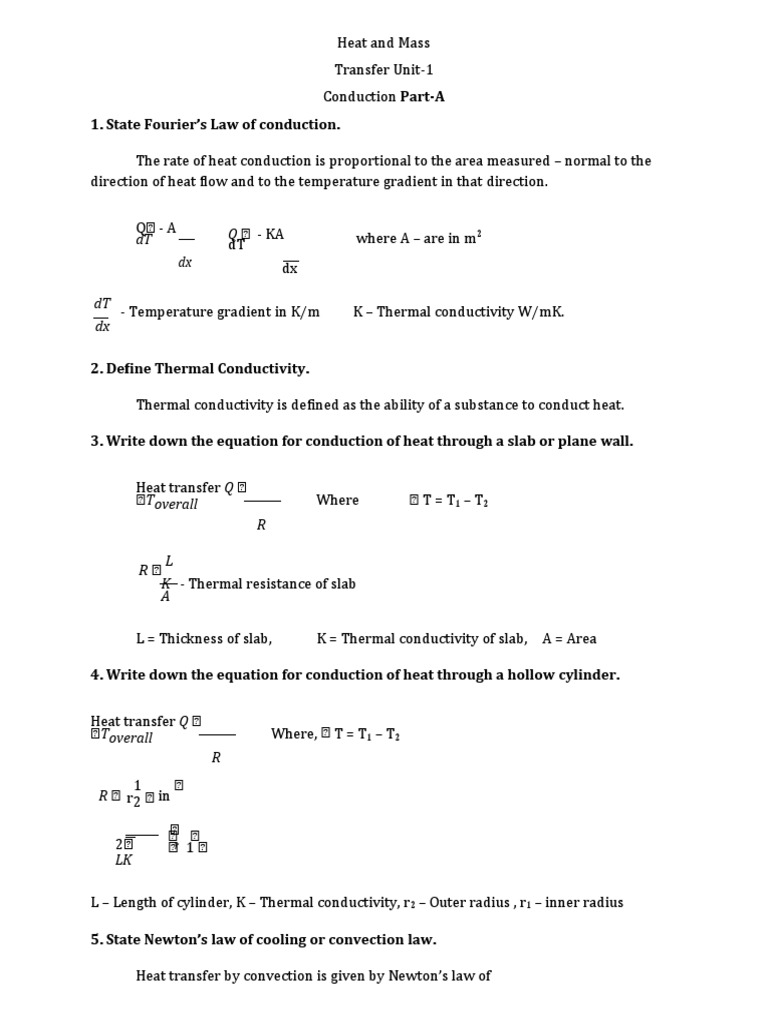 Heat and Mass Transfer 2mark Questions | PDF | Heat Exchanger | Diffusion