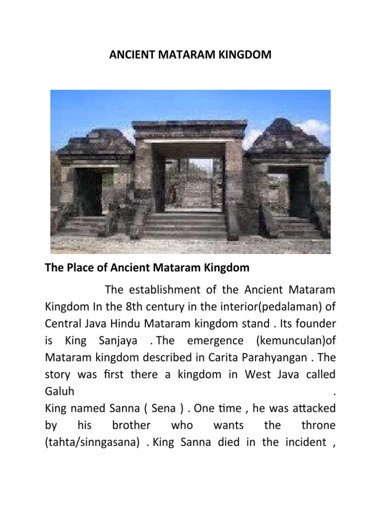 Ancient Mataram Kingdom | PDF | Religion And Belief