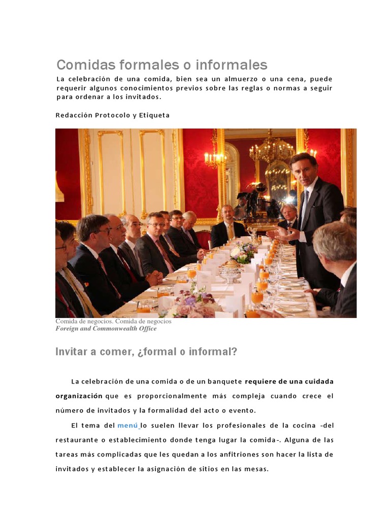 C1 Comidas Formales o Informales PDF | PDF