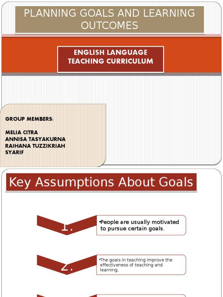 Planning Goals and Learning Outcomes | PDF | Competence (Human ...