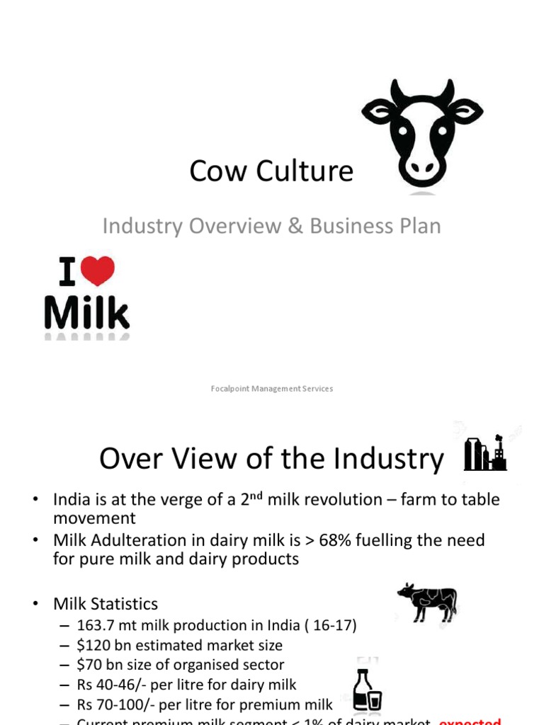 Premium Cow Milk in India: An Industry Overview and Business Plan for ...