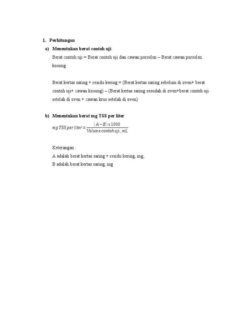 Perhitungan TSS | PDF