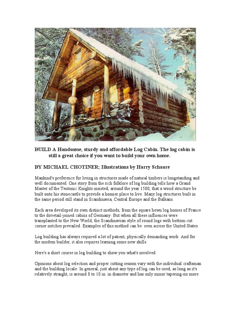 Build A Log Cabin | PDF | Log Cabin | Roof