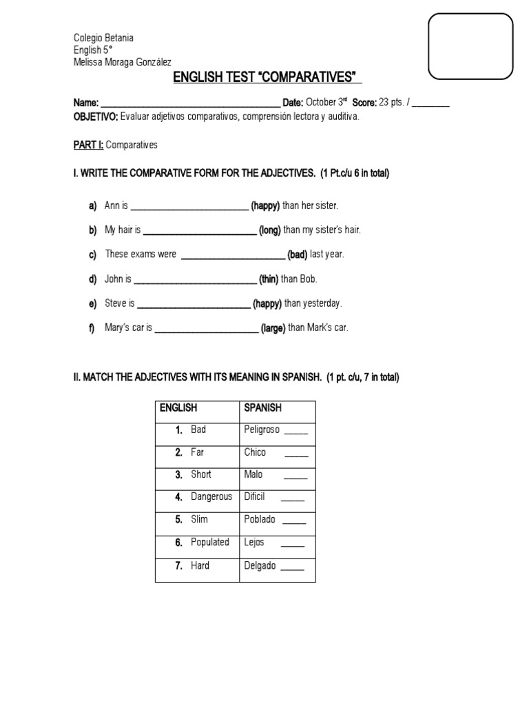 Adjectives Comparison | PDF | Animated Television Series | Television ...