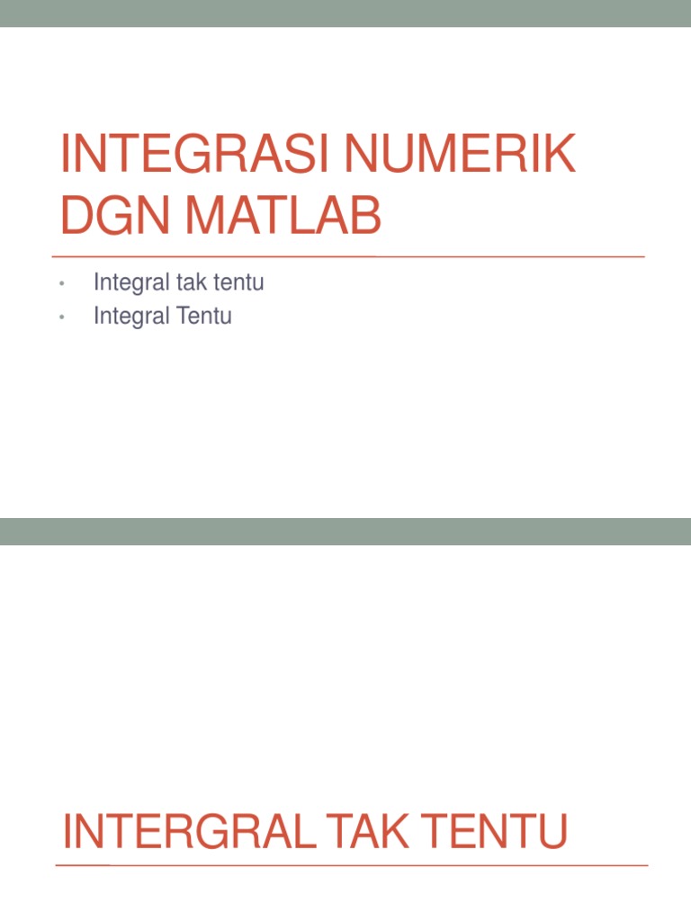 Integrasi Numerik dengan MATLAB | PDF