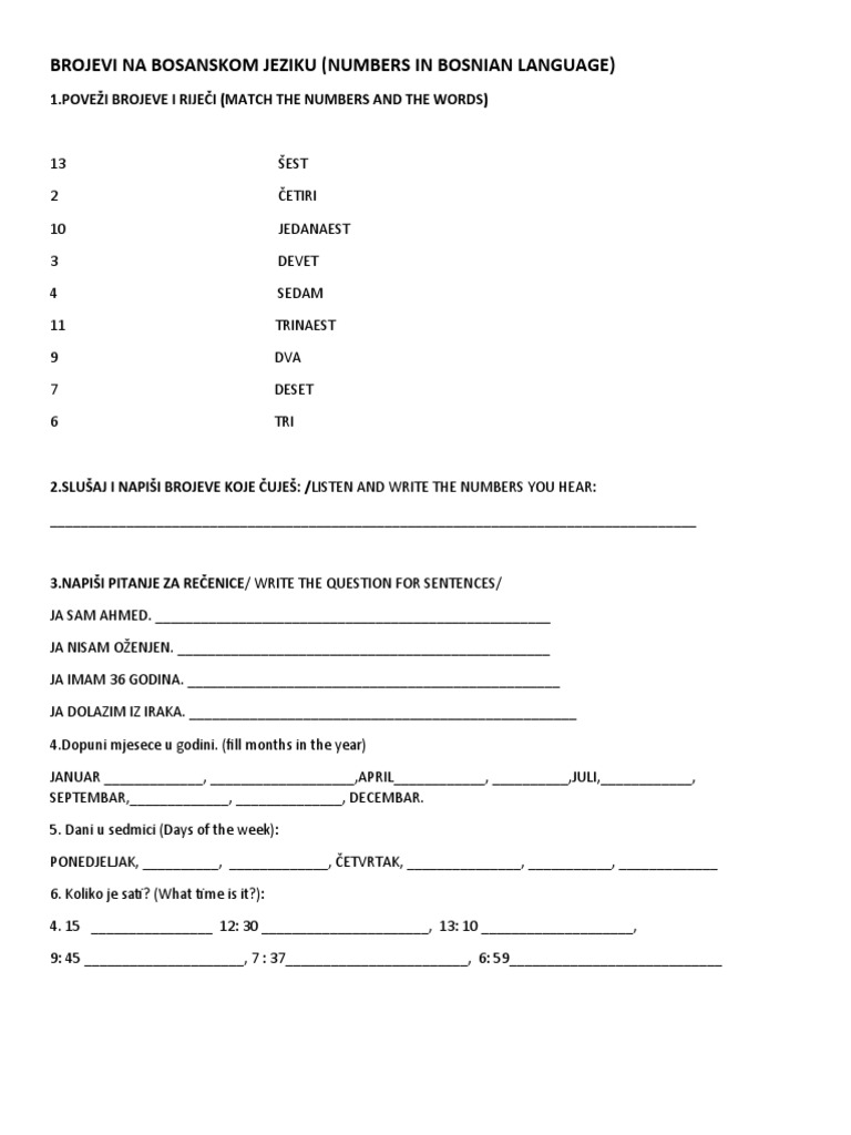 Brojevi Na Bosanskom Jeziku | PDF
