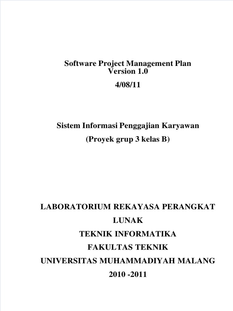 Software Project Management Plan 55b07a811188c PDF | PDF