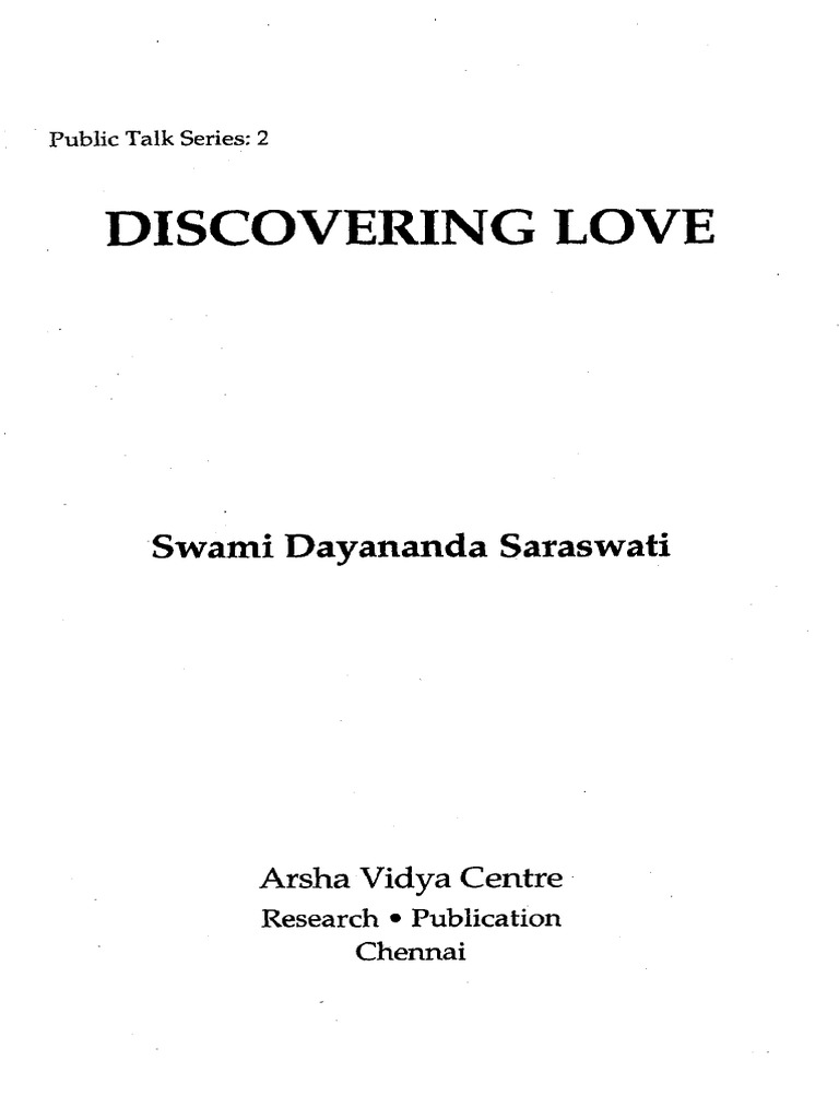 Discovering Love: Insights by Swami Dayananda | PDF | Marriage | Love