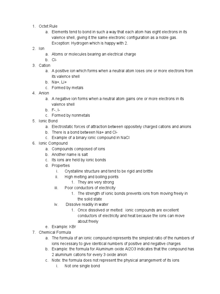 Unit 5 Chem Study Guide | PDF | Ion | Ionic Bonding