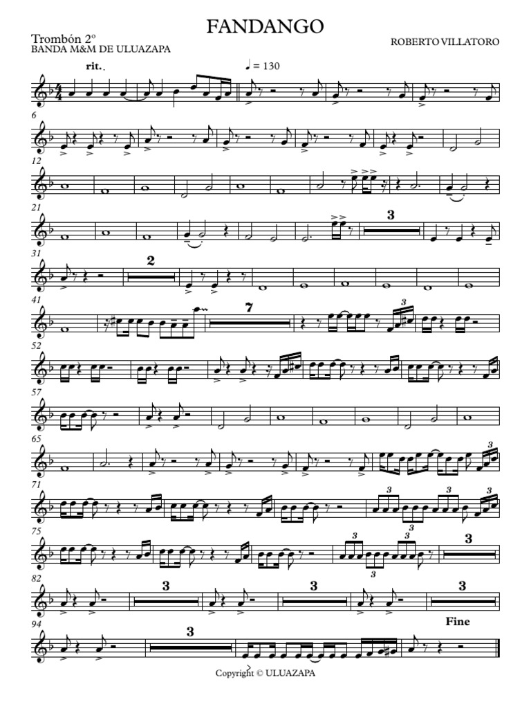 FANDANGO - Trombón 2º | PDF