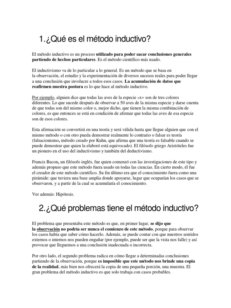 Qué Es El Método Inductivo | PDF | Razonamiento inductivo | Teoría