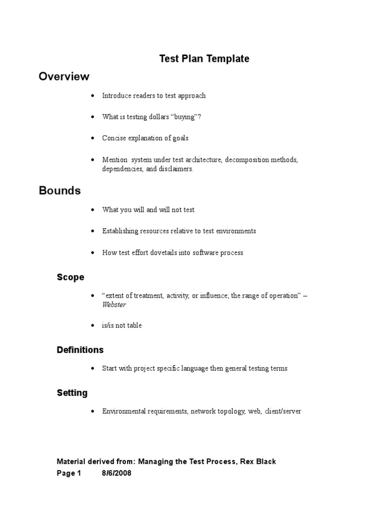 Intermediate Test Plan Template | PDF | Business