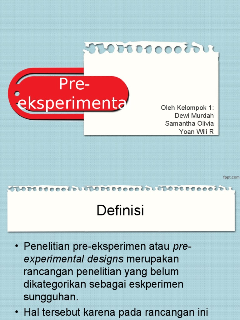Pre Eksperimental | PDF