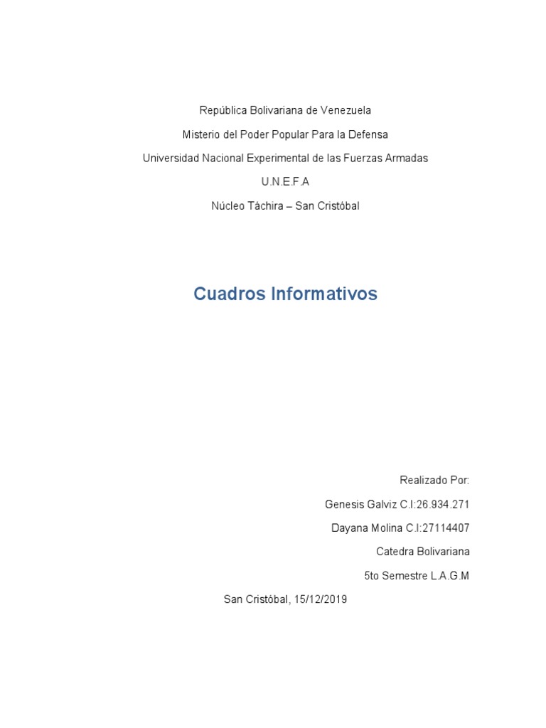 Cuadros Informativos | PDF | Venezuela | América del Sur