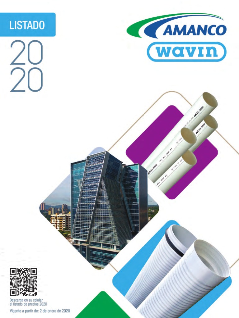 Listado de Precios Amanco Wavin 2020 PDF | PDF | Tubería (transporte de ...