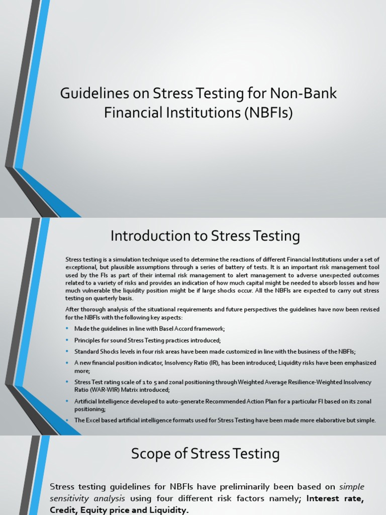 Stress Testing Guidelines for NBFIs | PDF | Stress Test (Financial ...