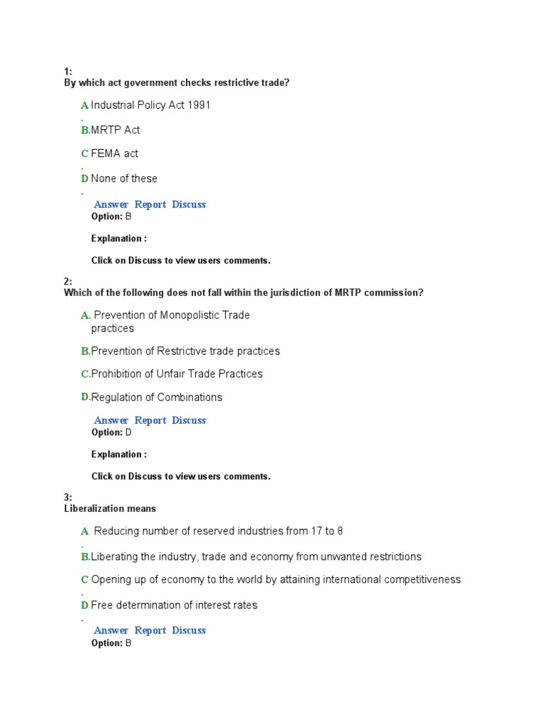 Business Environment MCQs | PDF | Economic Equilibrium | Foreign Direct ...