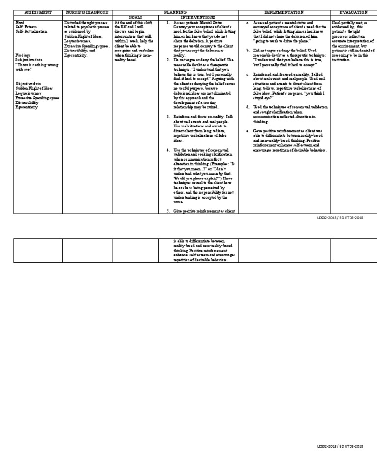 Psychiatric Nursing Care Plan For Schizoaffective Disorder | PDF ...