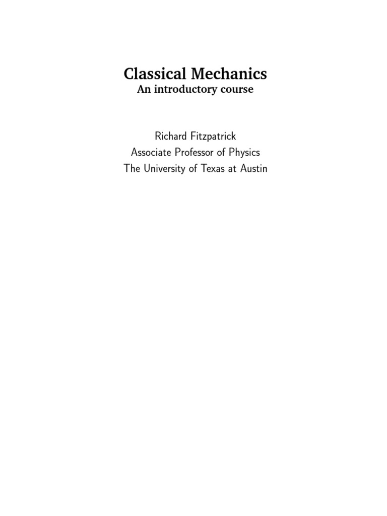 Classical Mechanics PDF | PDF | Acceleration | Significant Figures