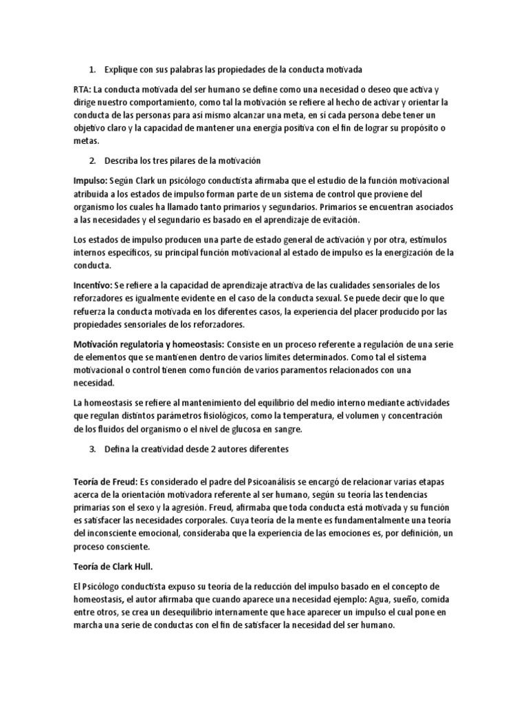 Propiedades de la Conducta Motivada | PDF | Motivación | Motivacional