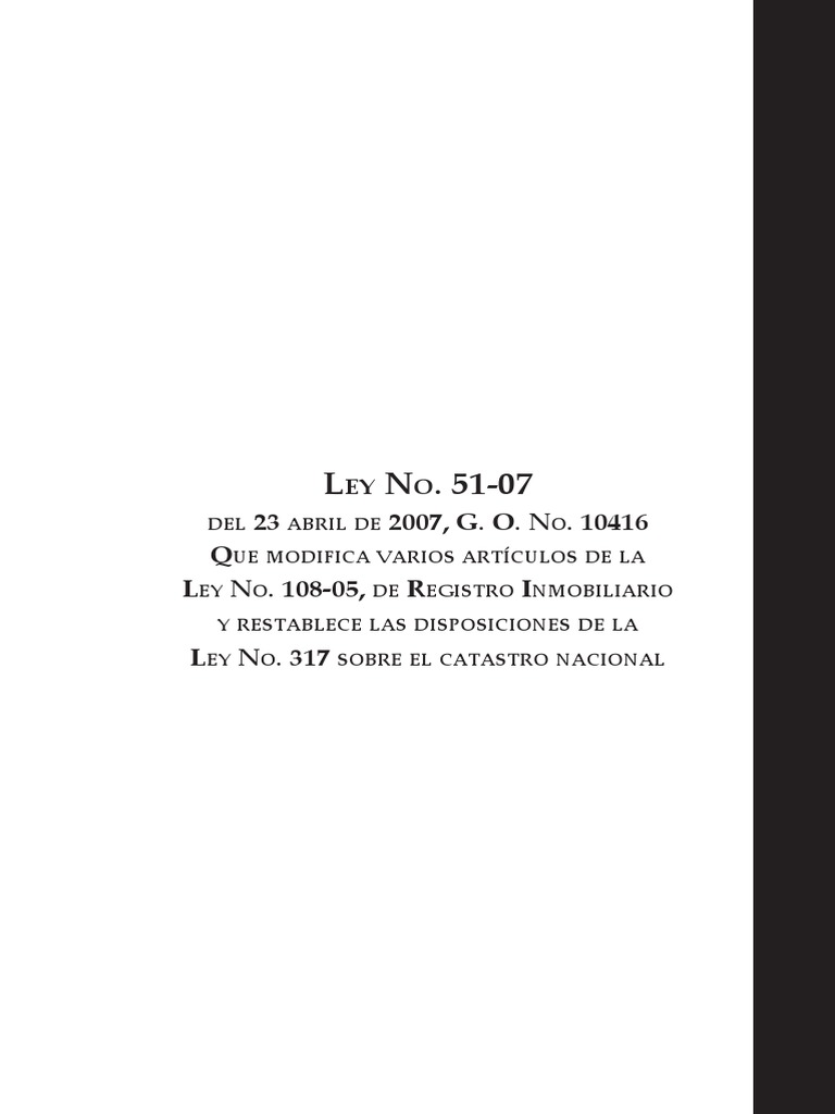 Ley 51-07 PDF | PDF | República Dominicana | Estado (política)