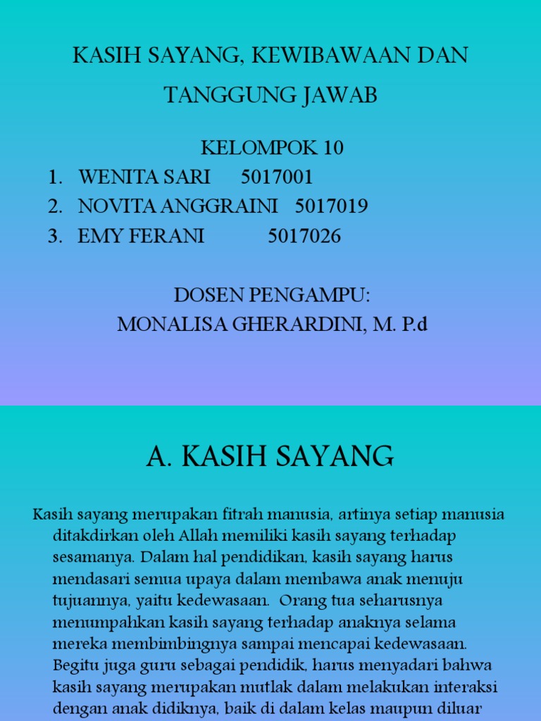 Kewibawaan dan Kasih Sayang dalam Pendidikan | PDF