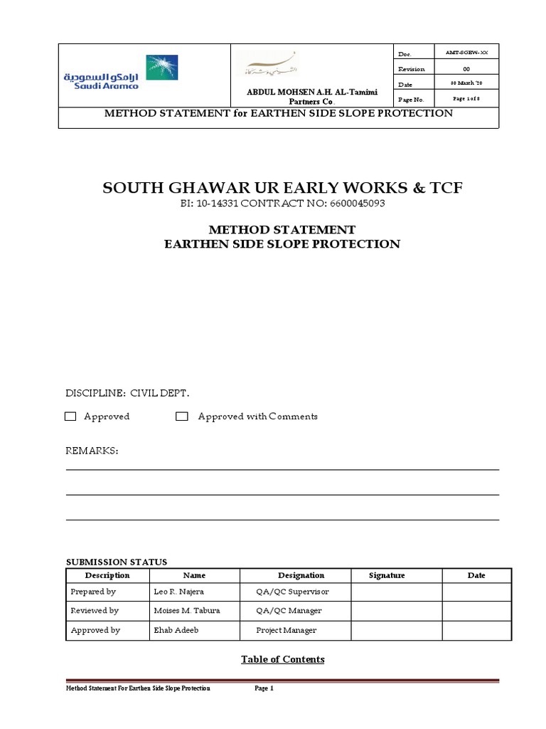 MS EARTHEN SLOPE Protection | PDF | Safety | Calibration