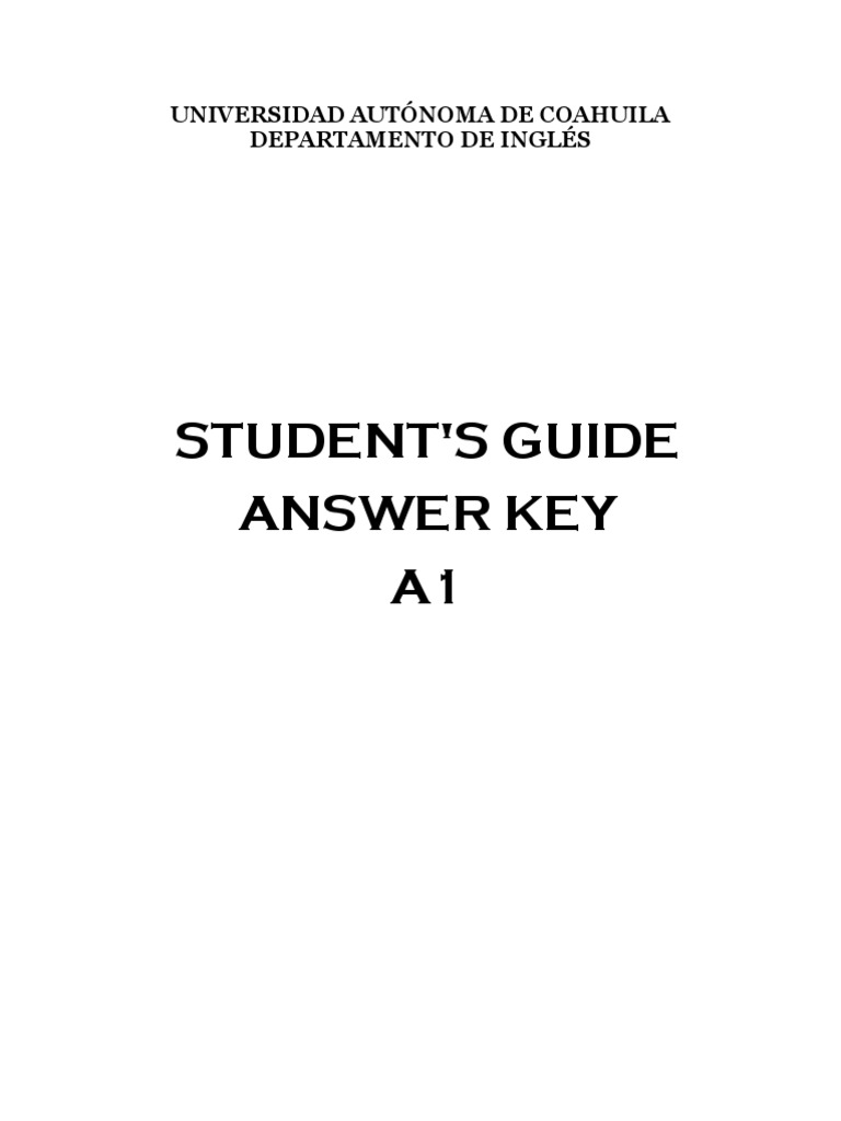 Guia Practica A1 Answer Key | PDF | Adverb | Verb