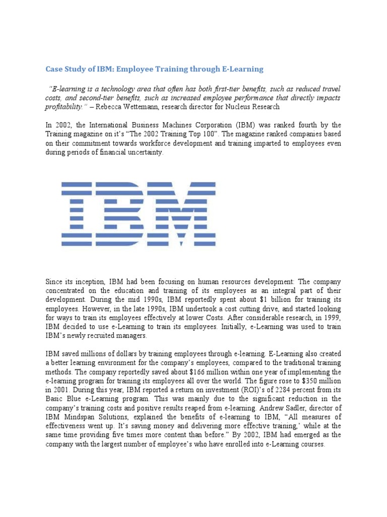IBM's E-Learning Employee Training Case Study | PDF