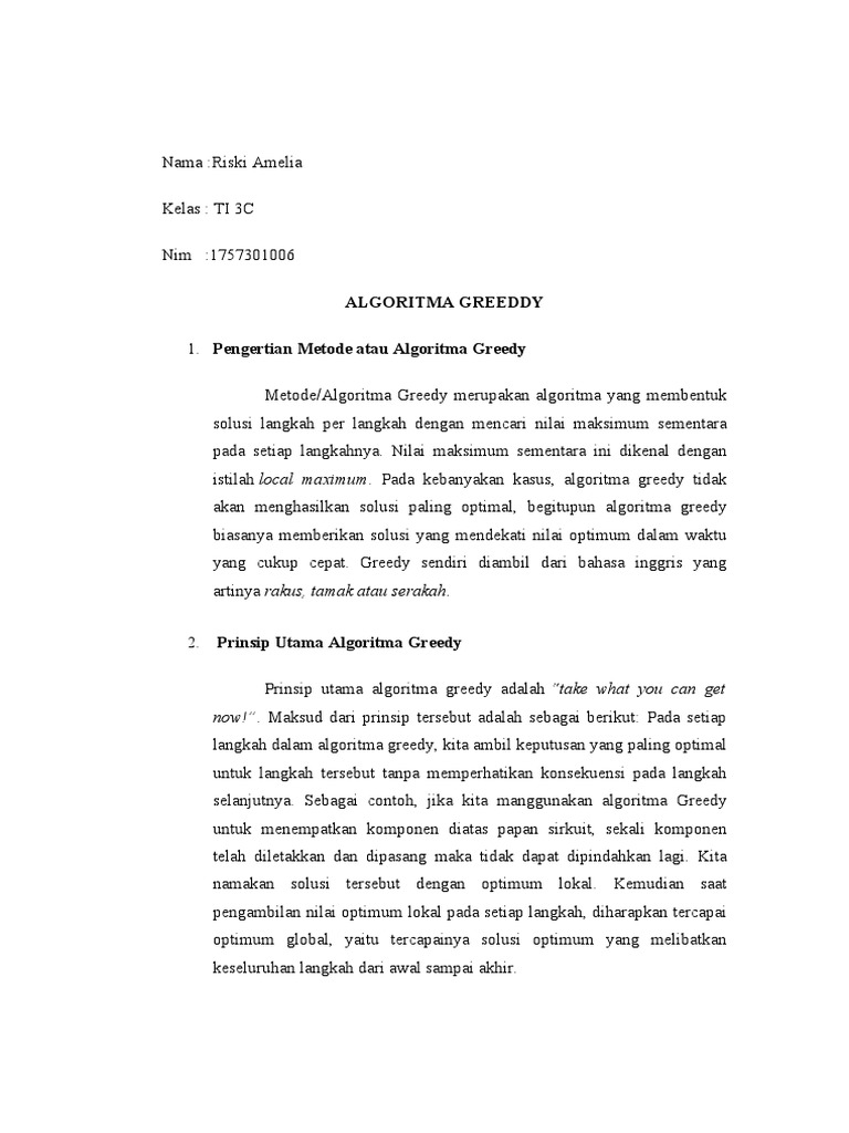 Algoritma Greedy | PDF