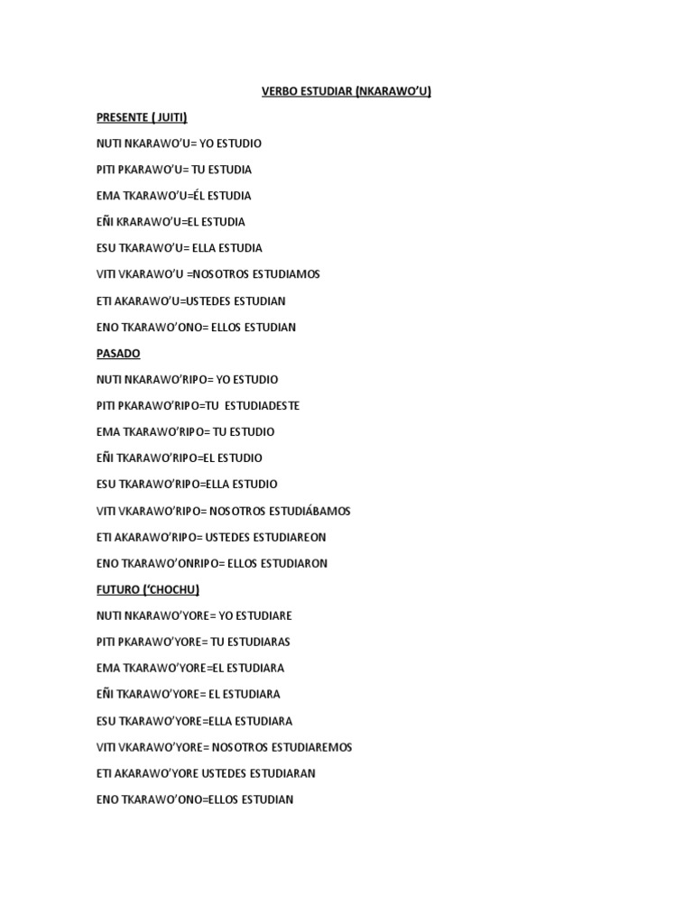 Verbo Estudiar | PDF
