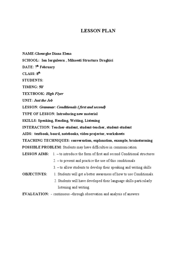 Lesson Plan 8, 18. | PDF | Lesson Plan | Teachers