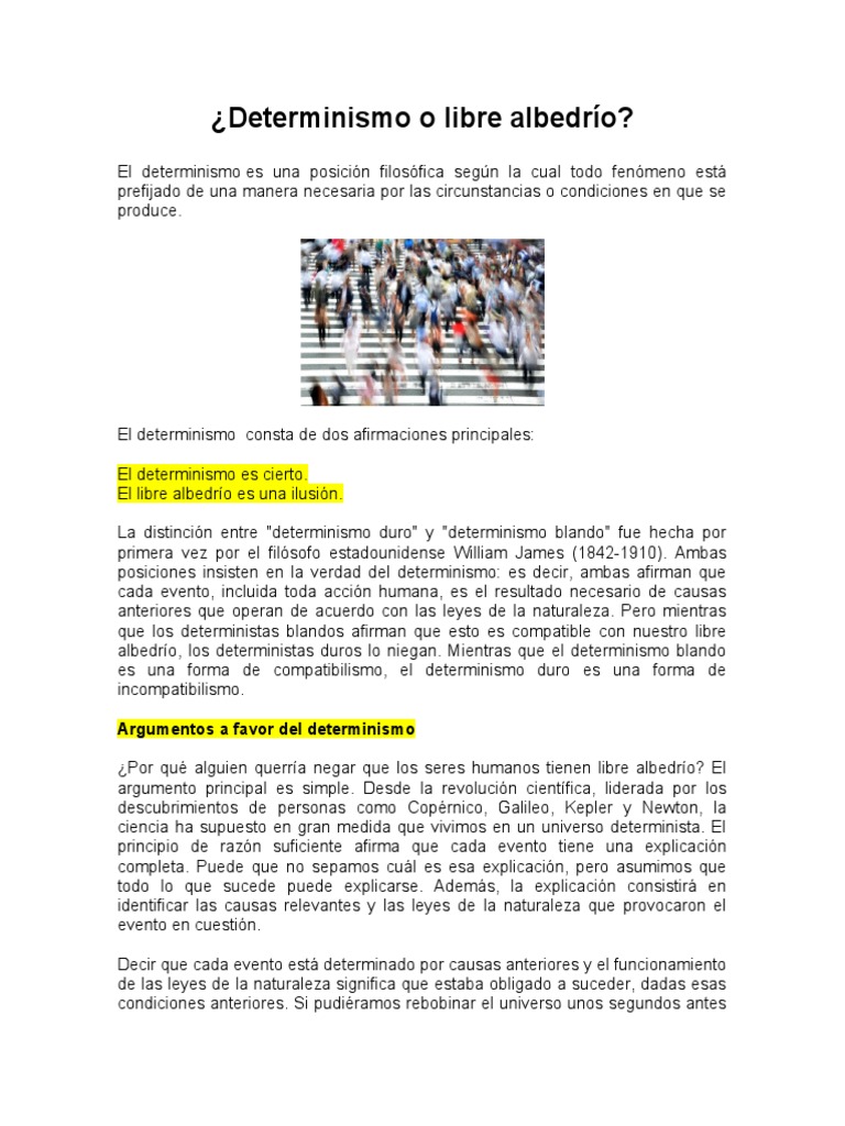 Determinismo y Libre Albedrio | PDF | Determinismo | Libre albedrío